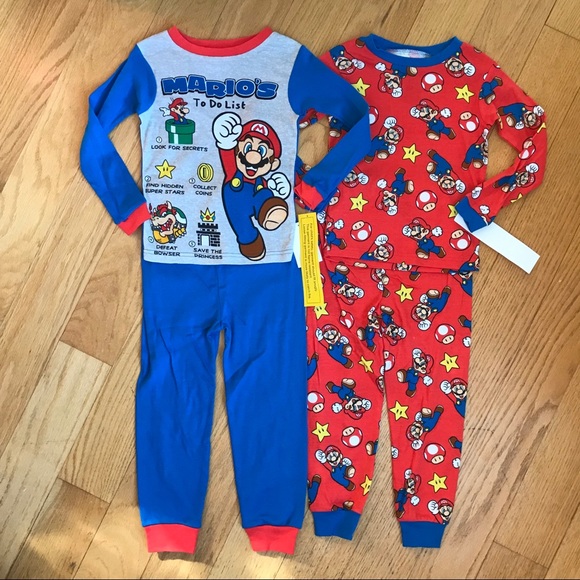 Nintendo | Pajamas | Nwt Super Mario 4 Piece Pajamas | Poshmark